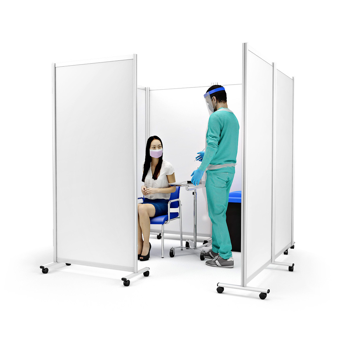 Portable Hospital Screens on Wheels | Medical Screens UK
